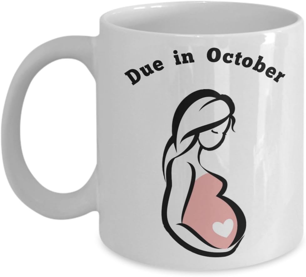 Amazon.com: Funny Pregnant Mug-Pregnancy Coffee Cups-Due in October ...