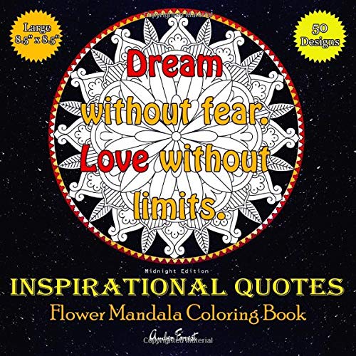 Amazon.com: Inspirational Quotes - Midnight Flower Mandala Coloring ...
