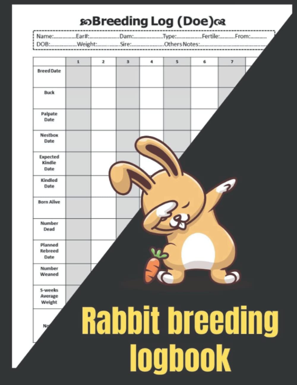 Rabbit Breeding Log Book: Rabbit Breeding Record Book for keeping all ...