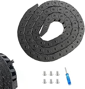 Lokkr 1M Length Black Plastic Cable Chains R28 (18x25mm) Bridge Open ...