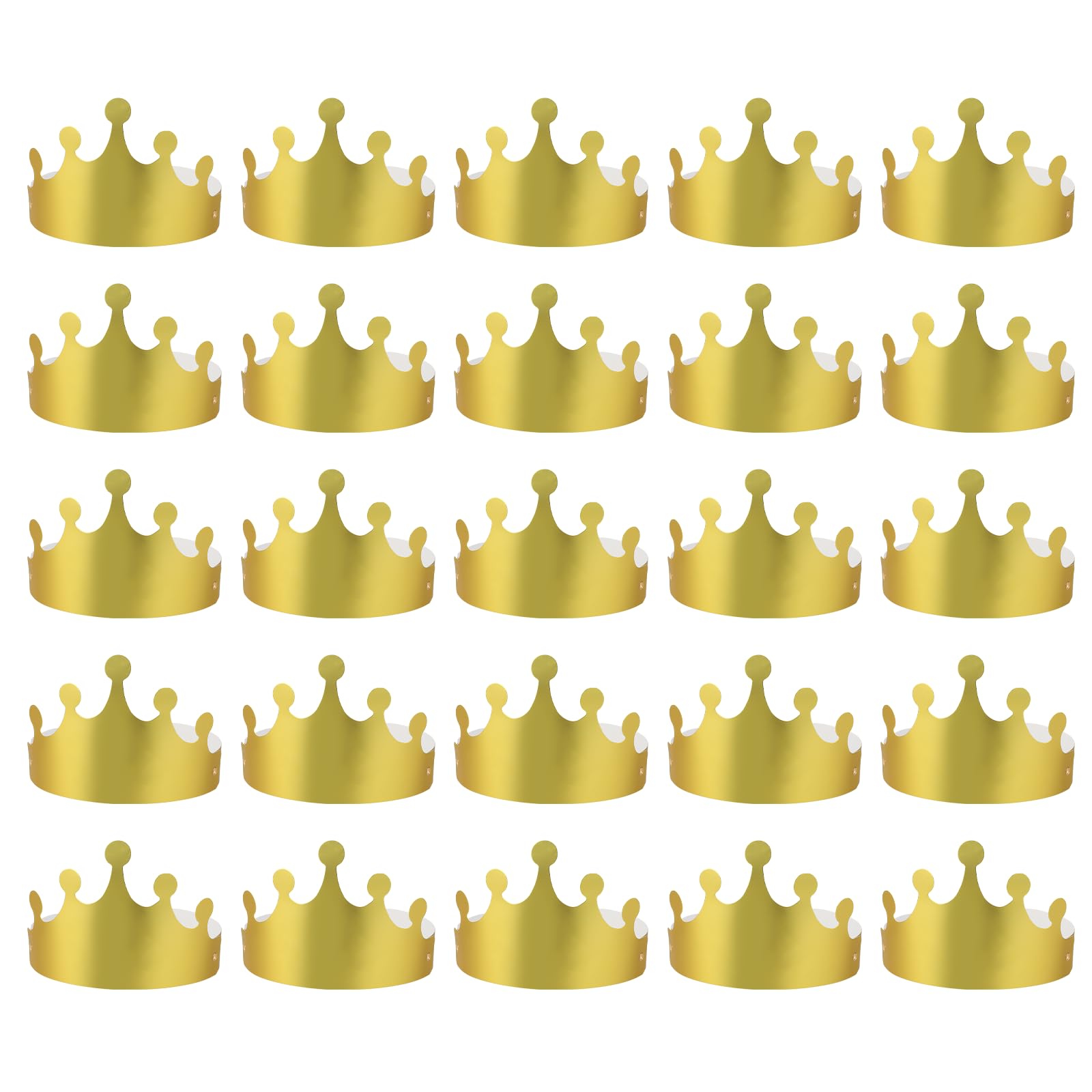 25 PCS Birthday Paper Crowns Hat, Golden Party Crown Hats for Kids and ...