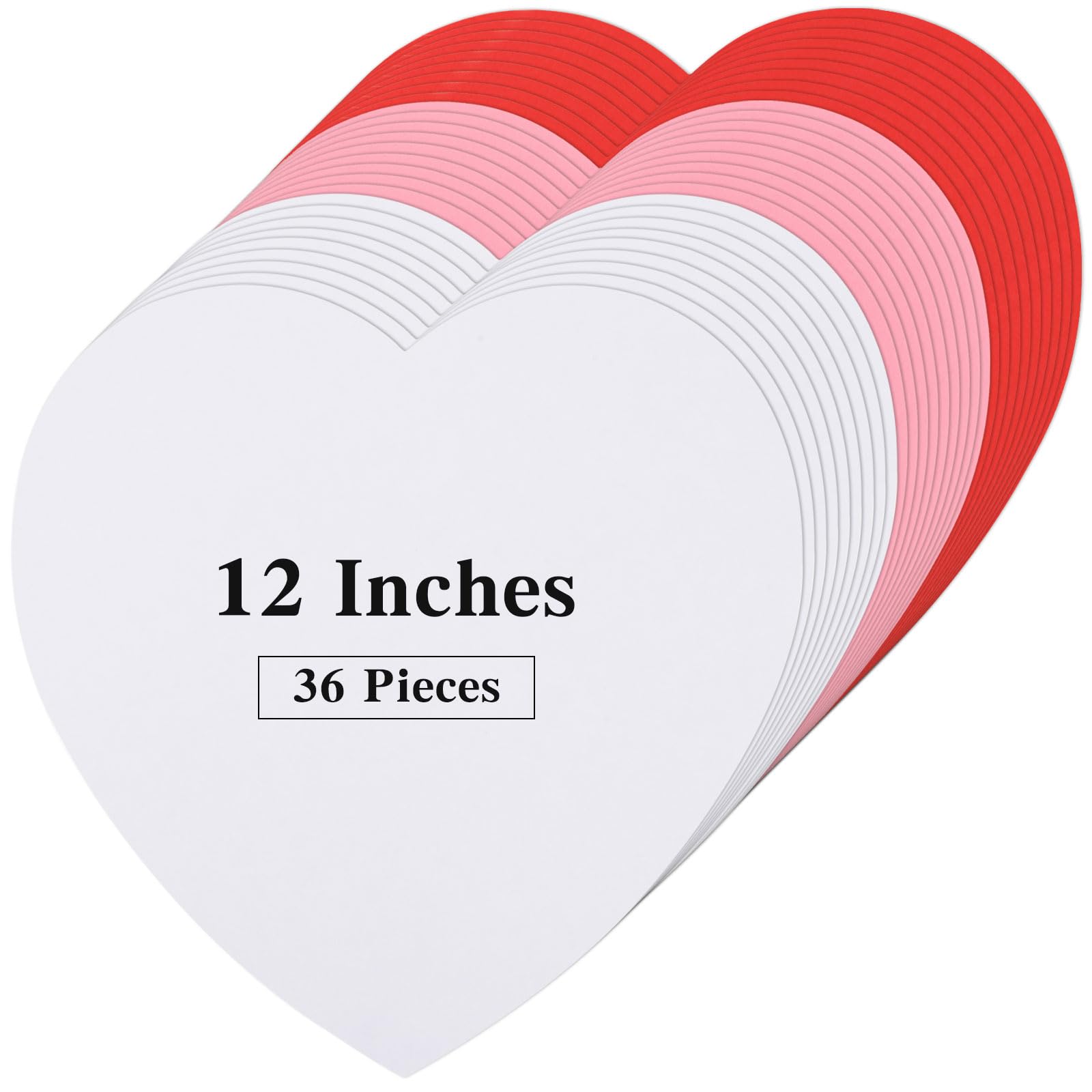 Amazon.com: MixTeach 36 Pcs Large Heart Paper Cutouts Valentine’s Day ...
