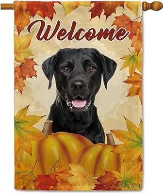 Amazon.com : Black Labrador - Hippie Hound Studios Welcome Garden Flag ...