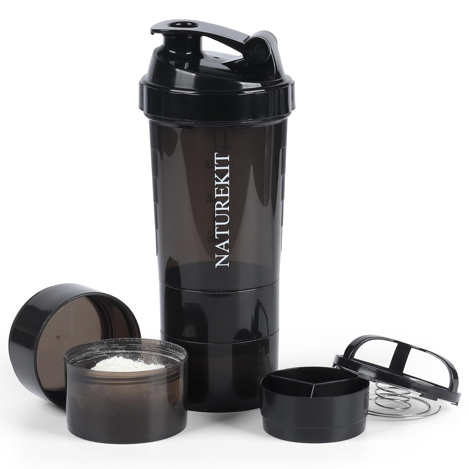 NATUREKIT Shaker Bottle,Protein Shaker with Powder Storage Container ...