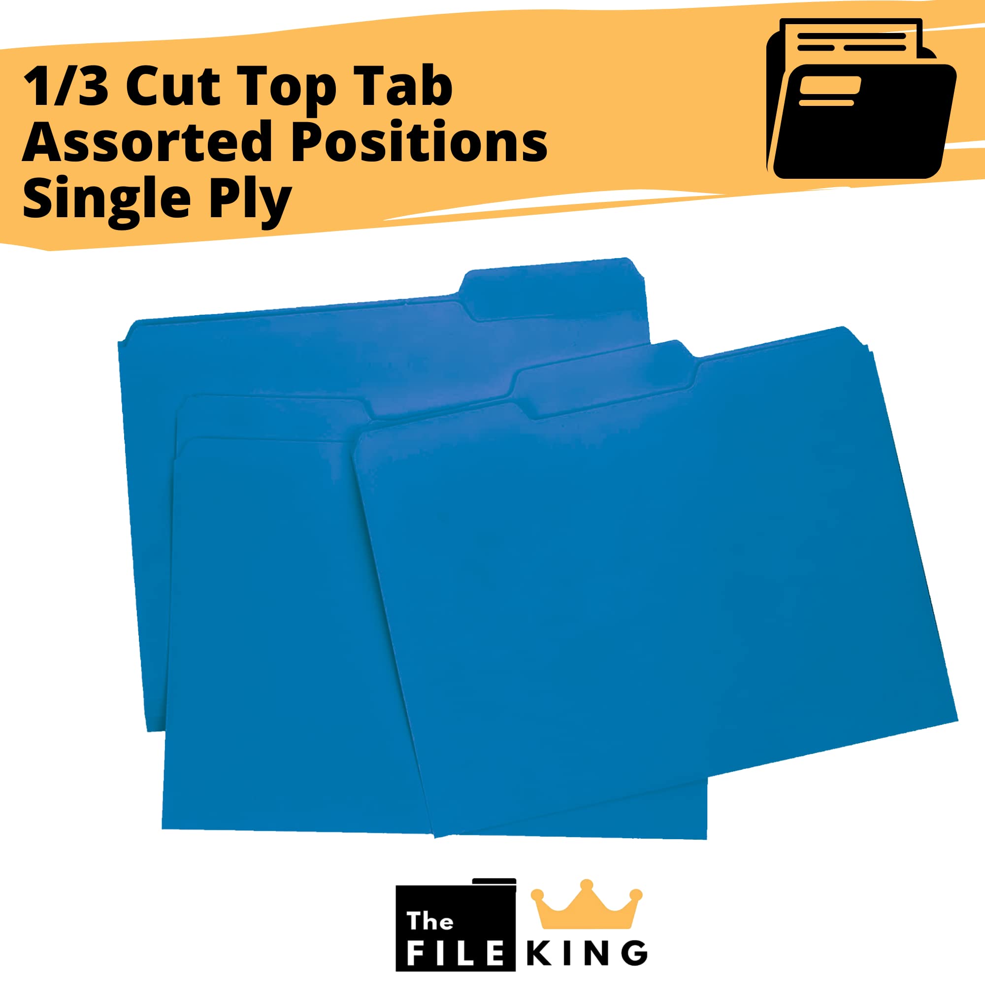 Snapklik.com : 1/3 Cut Blue File Folders Letter Size - 100 Pack Colored ...