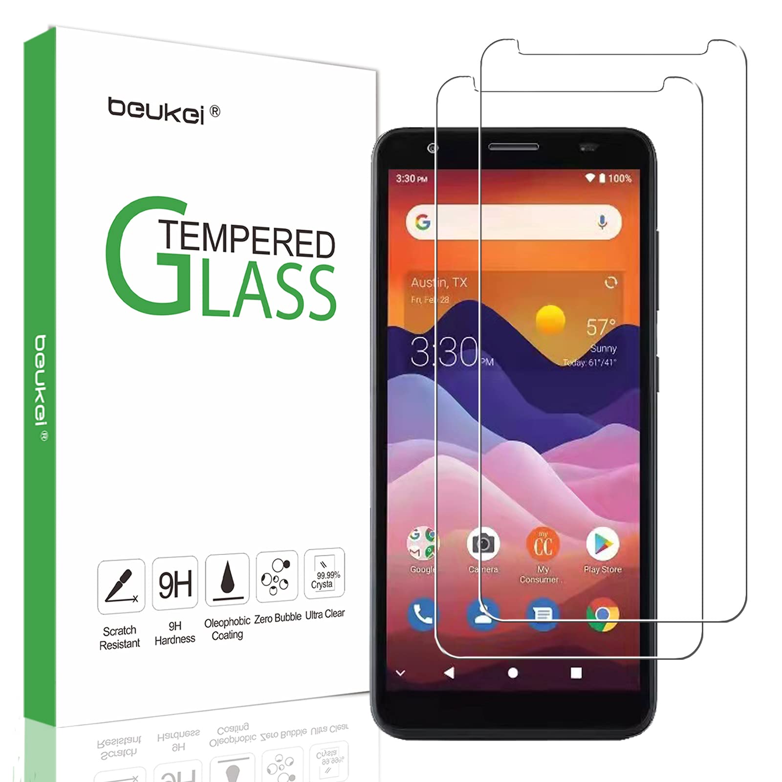 Amazon.com: beukei (2 Pack) Screen Protector Compatible for ZTE AVID ...