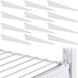 Wonderjune 12 Pcs Adjustable Locking Shelf Bracket 16 Inch Shelf ...