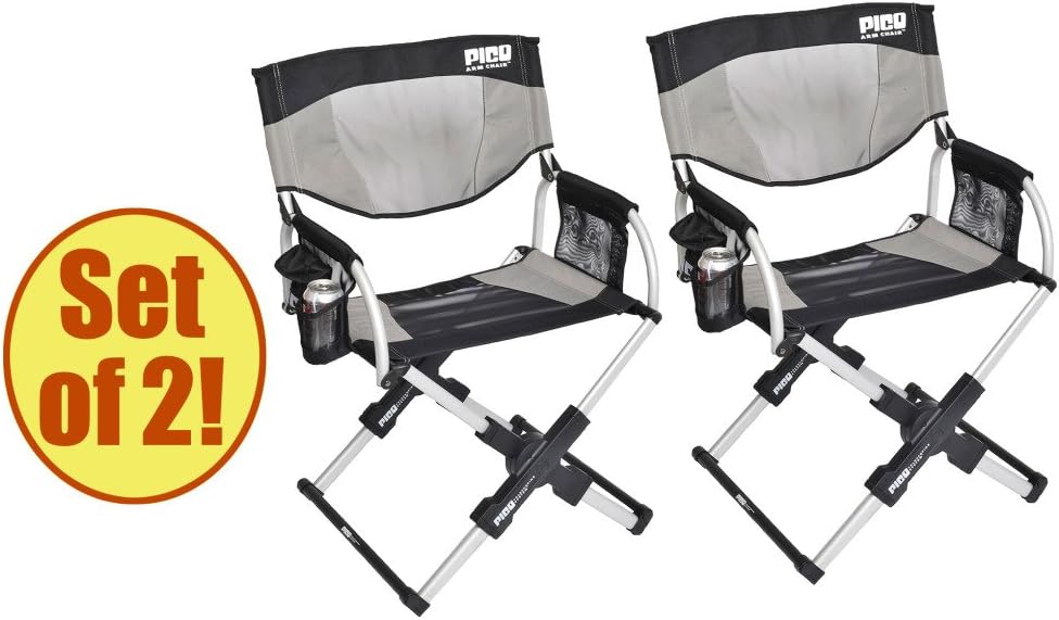 Set of 2 - PICO ARM CHAIR Telescoping Director's Chair : Amazon.co.uk ...
