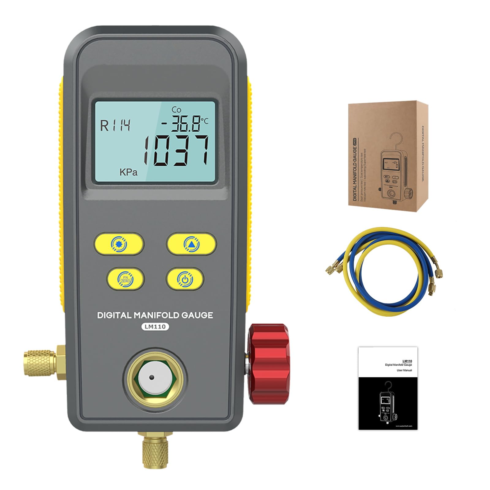 Qpkingdigital Manifold Gauges Lm110 Refrigeration Digital Manifold Hvac ...