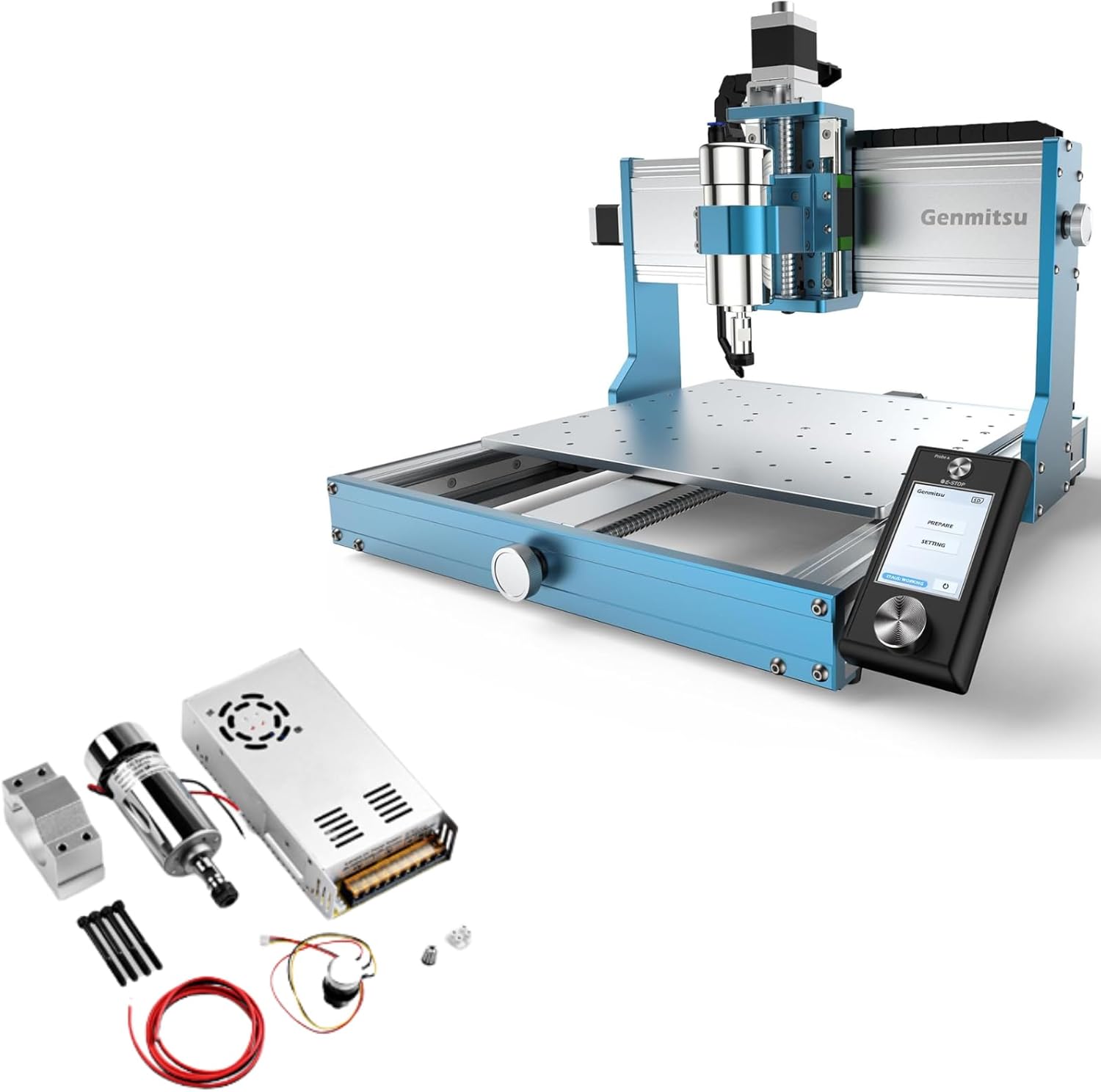 Genmitsu 3030-PROVer MAX CNC Router Machine + Air-Cooled 300W Brush DC ...