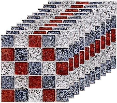 uxcell Peel and Stick Tiles Backsplash, 25Pcs 3.94"x3.94" Waterproof ...