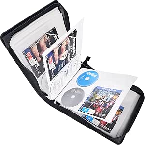 LIOVODE DVD Case 200 DVDs and 100 Booklets Capacity, Storage CDs with ...