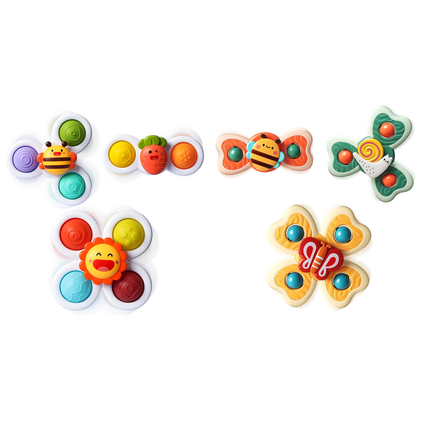 Amazon.com: ALASOU 6 PCS Suction Cup Spinner Toys(3 POP+3 Bee) for ...