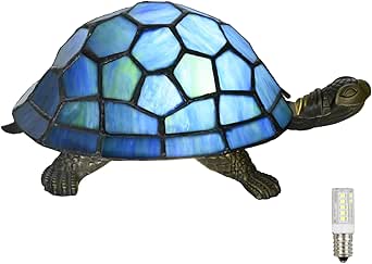HomeBeauty A0020 Turtle Tiffany Style Accent Table Lamp Handmade ...