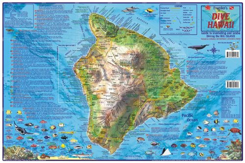 Maui Hawaii Dive Snorkeling Guide Map Laminated Poster By Franko Maps ...