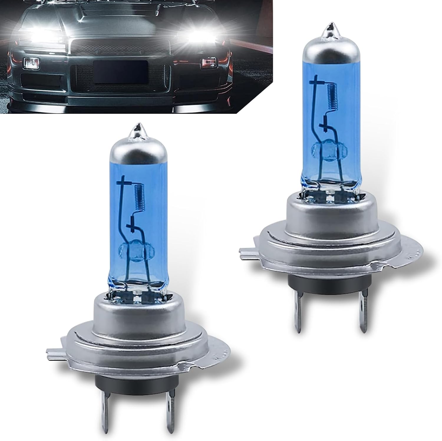 Amazon.com: Jewkot 2 PCS H7 Automotive Halogen Bulb, 12V 100W High ...