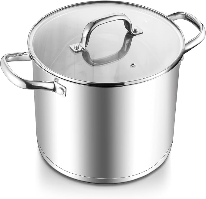 Amazon.com: E-far 10 Quart Stainless Steel Stock Pot, Large Cooking Pot ...