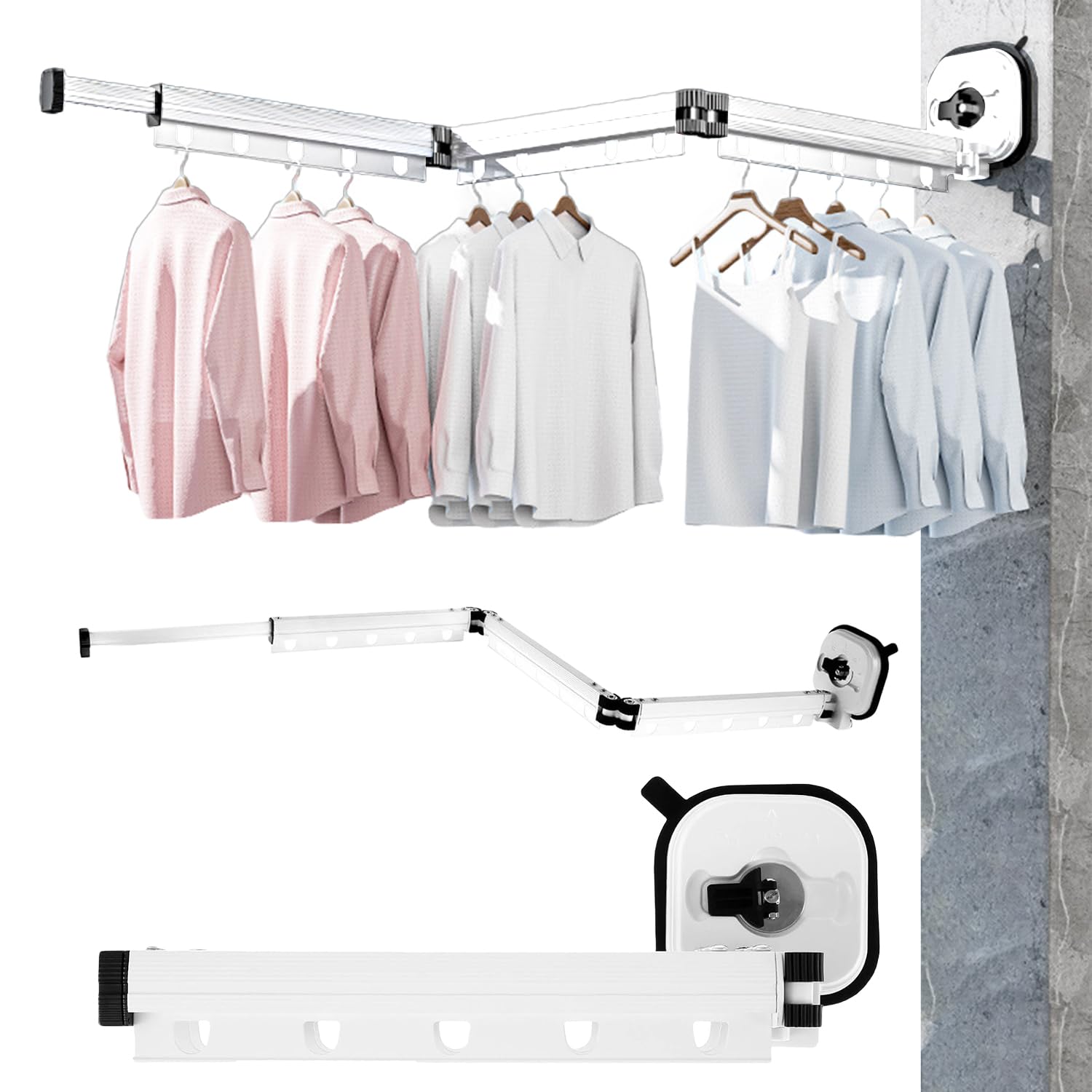 GIOD Retractable Clothes Drying Rack with Suction Cup, Reusable Wall ...