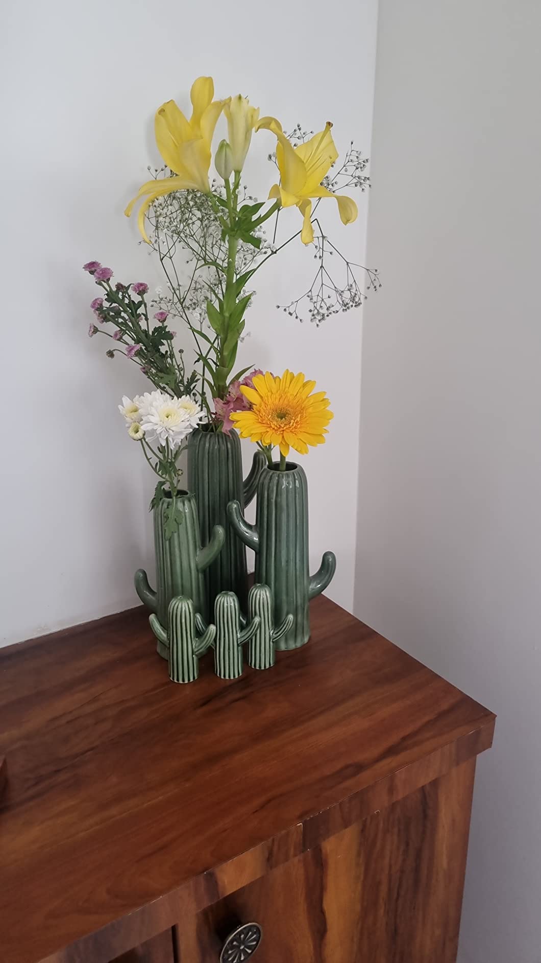 Buy Local Kala's Green Ceramic Cactus vase to Keep Fresh Flowers or Dry ...