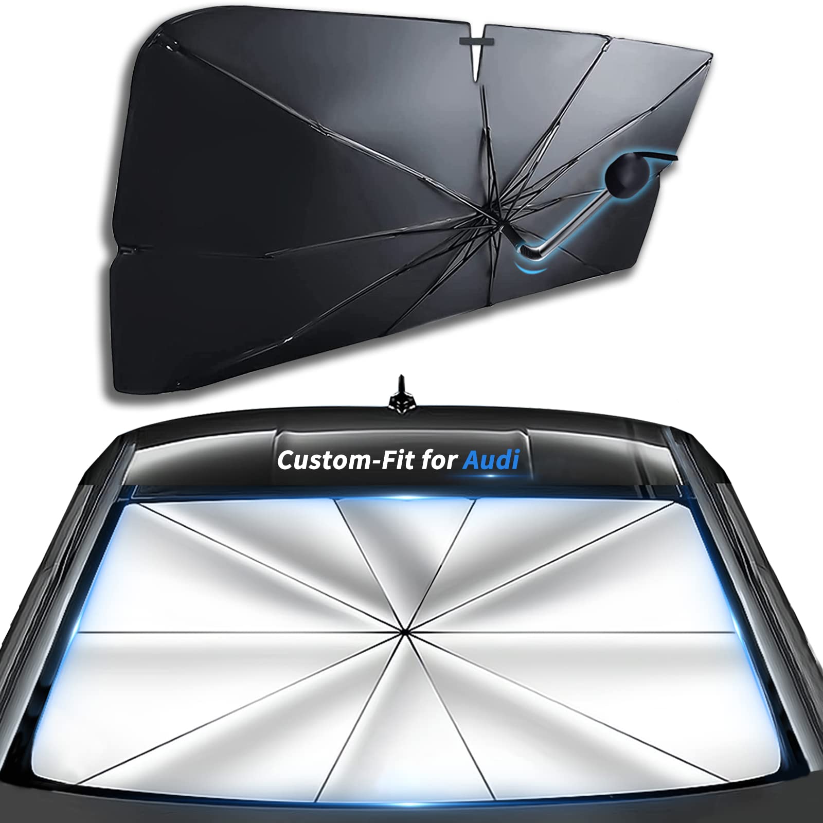 Amazon.com: Custom-Fit for Audi Windshield Sun Shade Umbrella, 360 ...