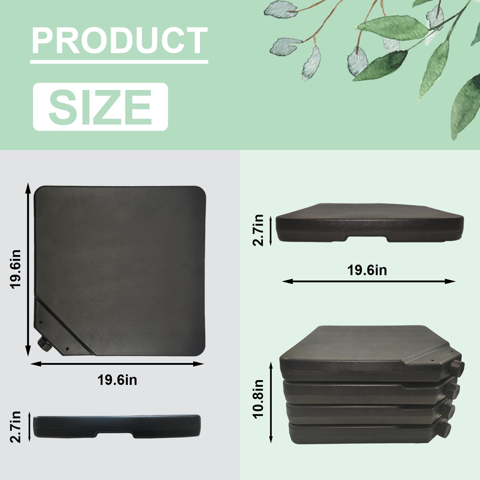 T&Jero 4 Piece Heavy Duty Plastic Base Stand Weight for Patio Outdoor ...