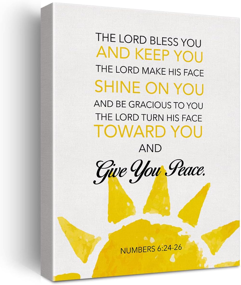 Amazon.com: LEXSIVO Sun Bible Verse Print Canvas Wall Art Home Decor ...