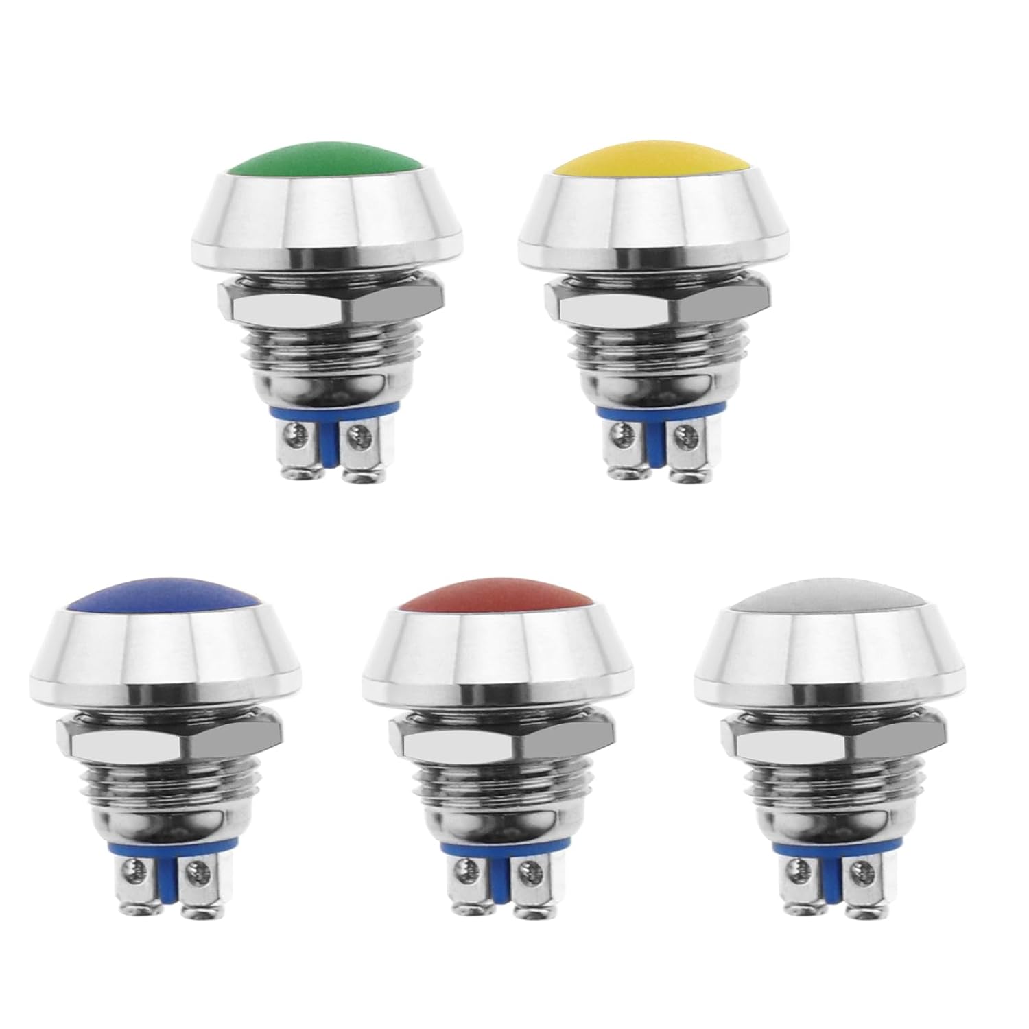 ECSiNG 5PCS 12mm Momentary Push Button Switch 5A 12V DC Waterproof ...