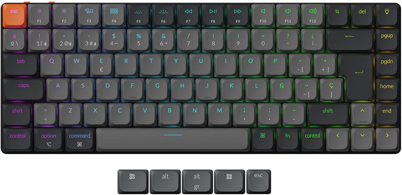 Keychron K3 QMK Ultra-Thin Wireless Mechanical Keyboard, 75% Banana Hot ...