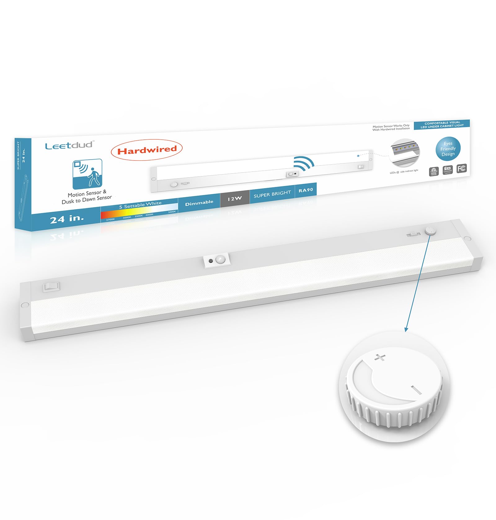Leetdud LED Under Cabinet Lighting Motion Sensored Hardwired with Built ...
