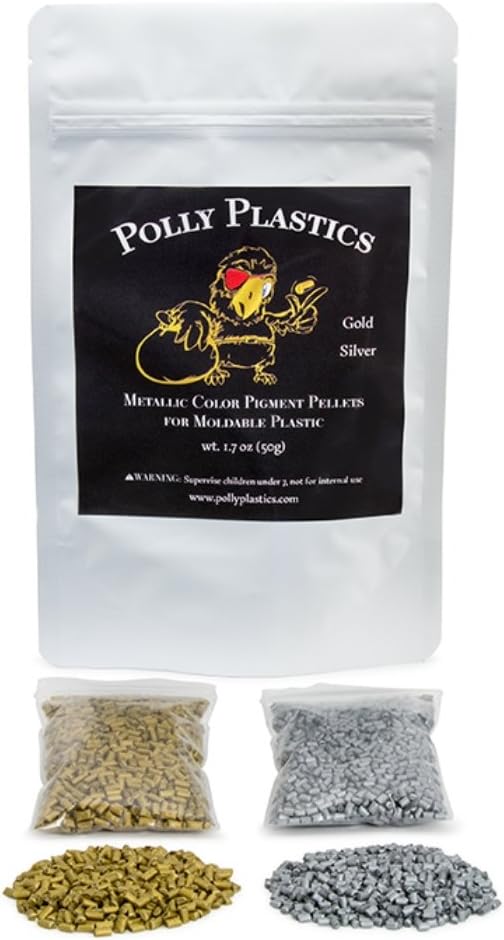 Amazon.com: Polly Plastics Metallic Color Pellets for Moldable Plastic ...