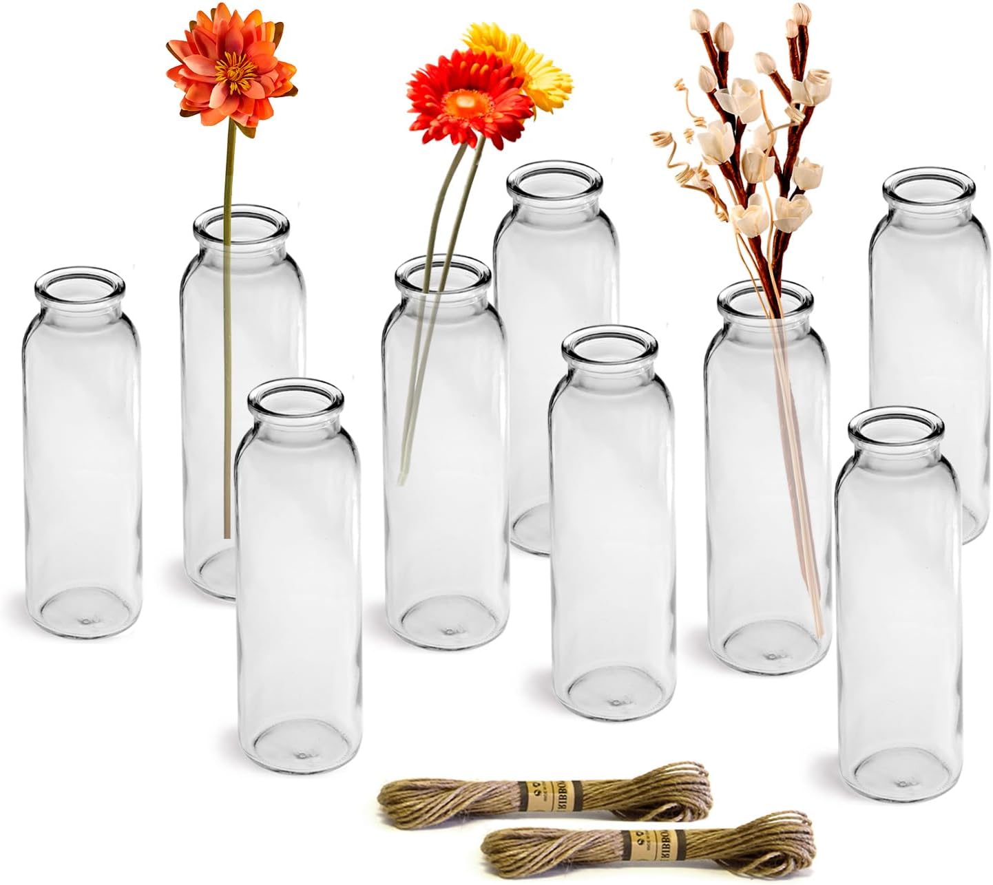 Amazon.com: Paisener Bud Vases Set of 8,Small Glass Vase for Flowers ...