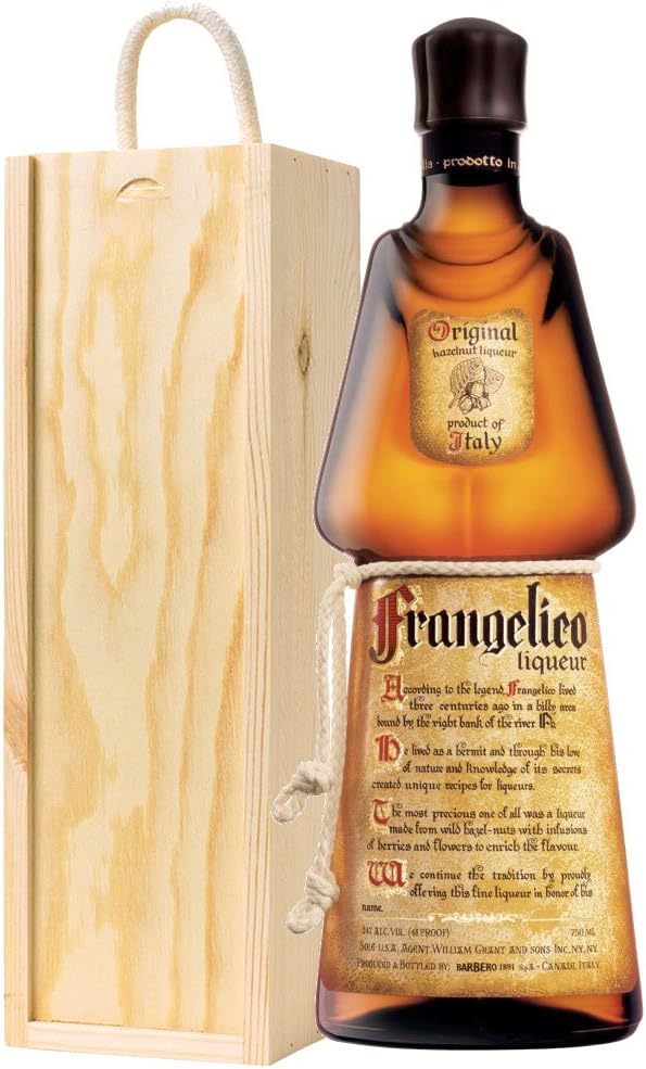 Frangelico Hazelnut Liqueur 70cl Bottle in Wooden Gift Box with Hand ...