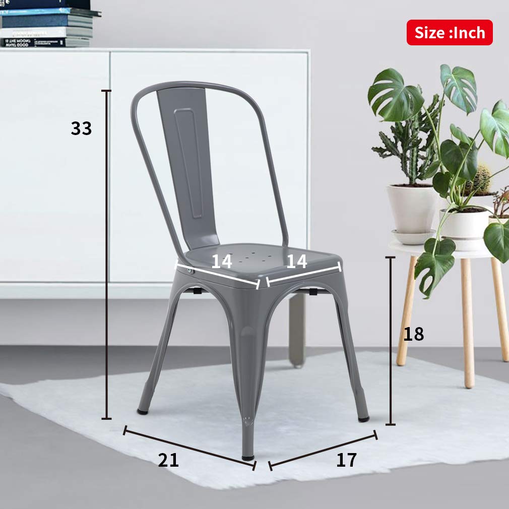 Snapklik.com : FDW Metal Dining Chairs Set Of 4 Indoor Outdoor Chairs ...