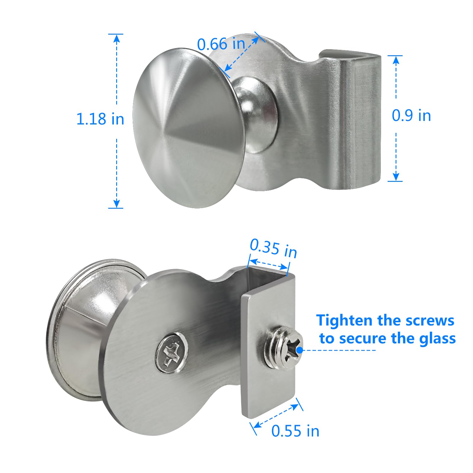 Snapklik.com : 4 Piece Stainless Steel Glass Door Clip Handle, Cabinet ...