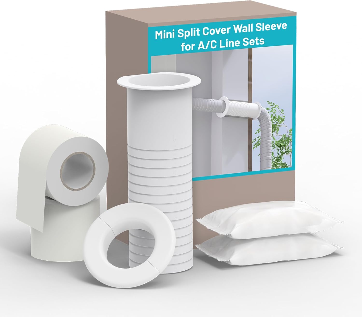 Chiligent Mini Split Cover Wall Sleeve for AC Line Set, Line Set Covers ...