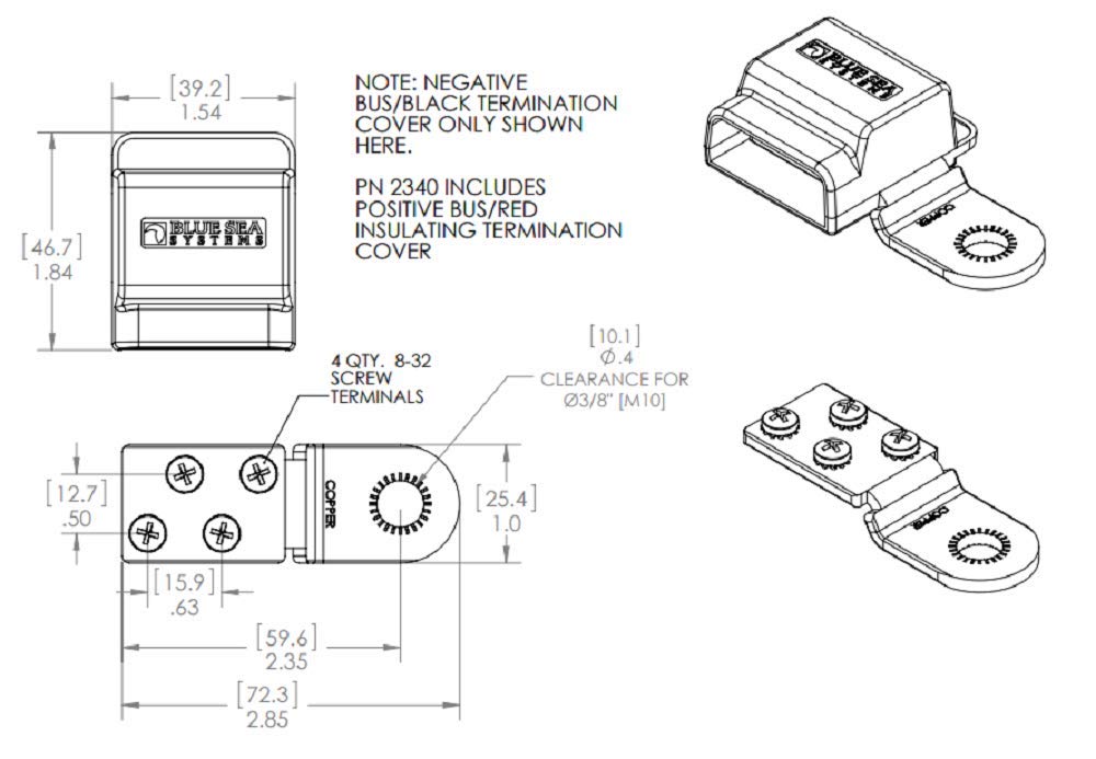 Snapklik.com : Blue Sea Systems 2340 Battery Terminal Mount Tin-plated ...