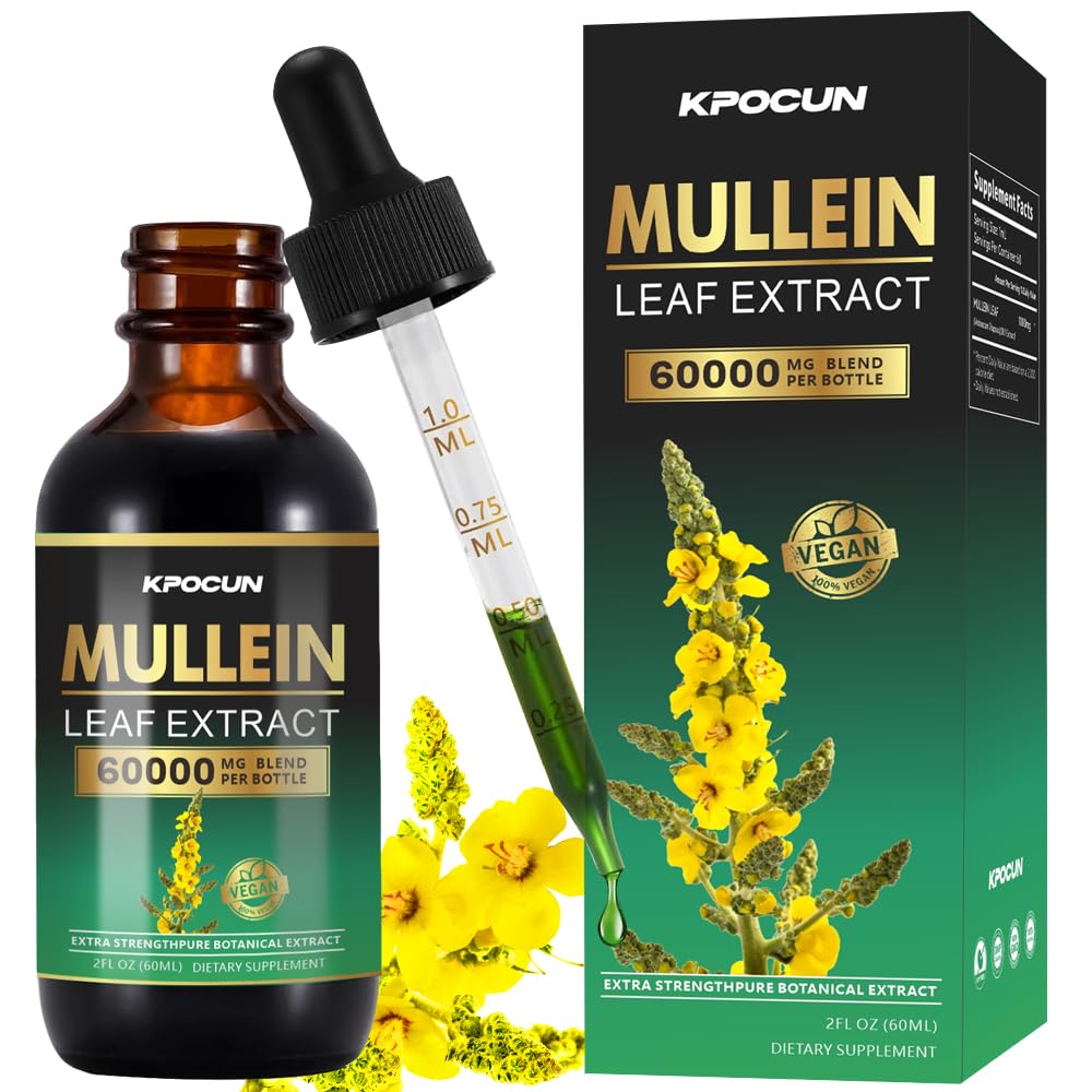 Amazon.com: KPOCUN Mullein Drops for Lungs - Lung Cleanse - Leaf ...