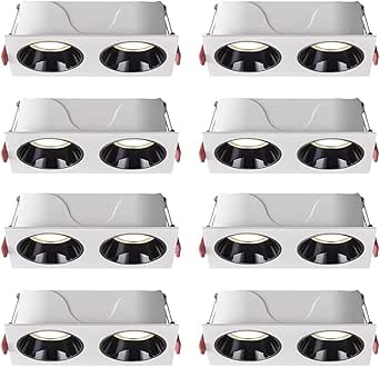 XYHZYBFS Down lights indoor ceiling recessed light 8-Pack LED Rectangle ...