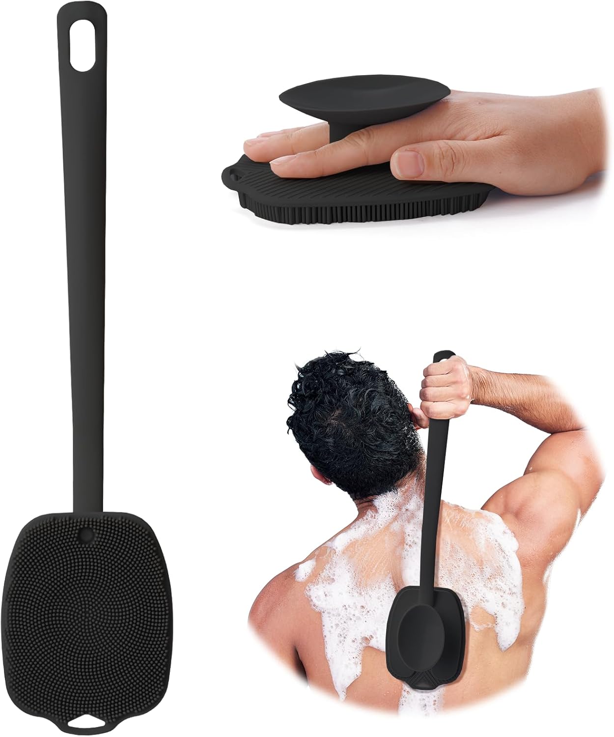 Amazon.com : ARIOSOX Silicone Back Scrubber for Shower, Detachable Long ...