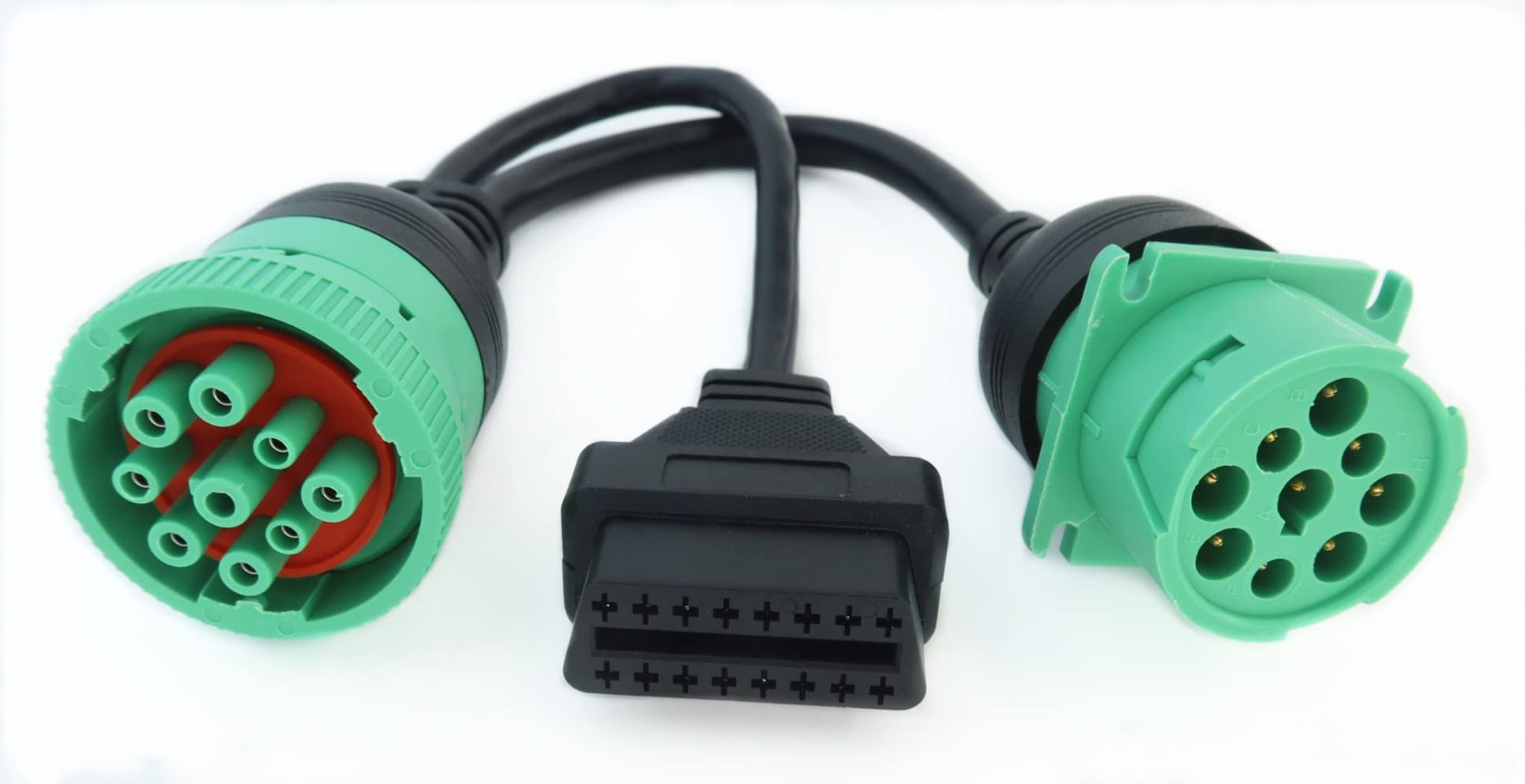 Buy ARTECKIN Green Type 2 J1939 9pin Female To OBD2 And To J1939 Male