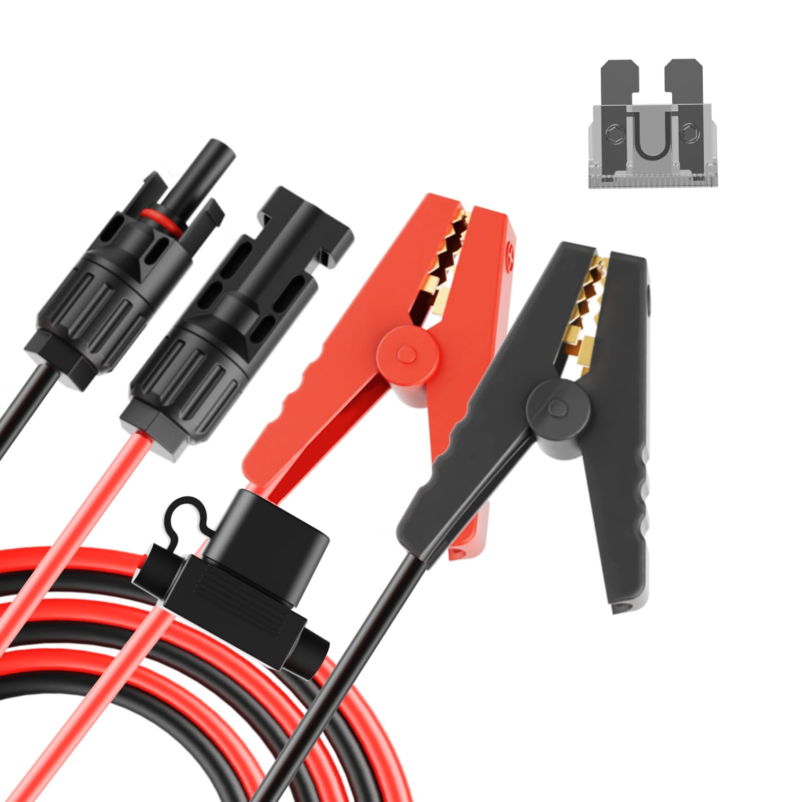 Amazon.com: 12AWG Battery Alligator Crocodile Clip to Solar Connector ...
