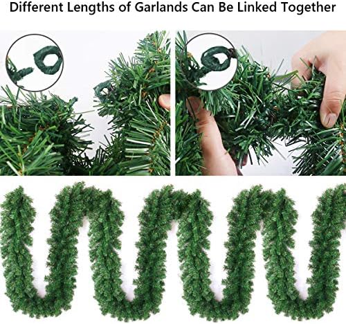 10FT Christmas Garland 220 Lifelike Tips, Classic Northern Spruce Pine ...