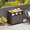 Amazon.com: Tangkula Rattan Outdoor Storage Cabinet, Patiojoy Outdoor ...