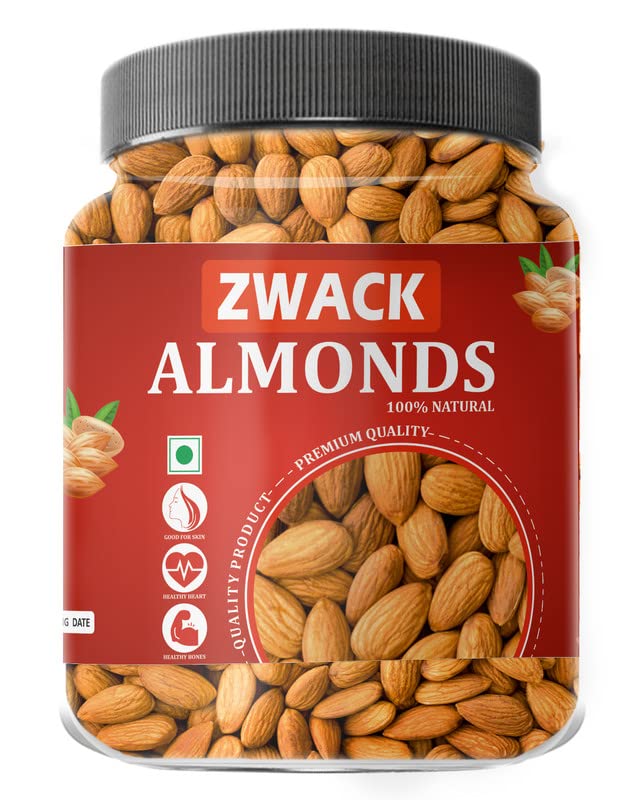 Buy ZWACK Premium California Almonds 250 Gm- Natural Raw Badam Rich in ...
