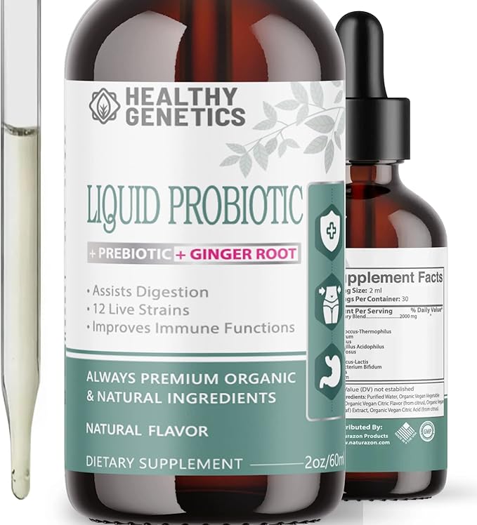 Amazon.com: Liquid Probiotics for Women Men & Kids | Prebiotic +Ginger ...