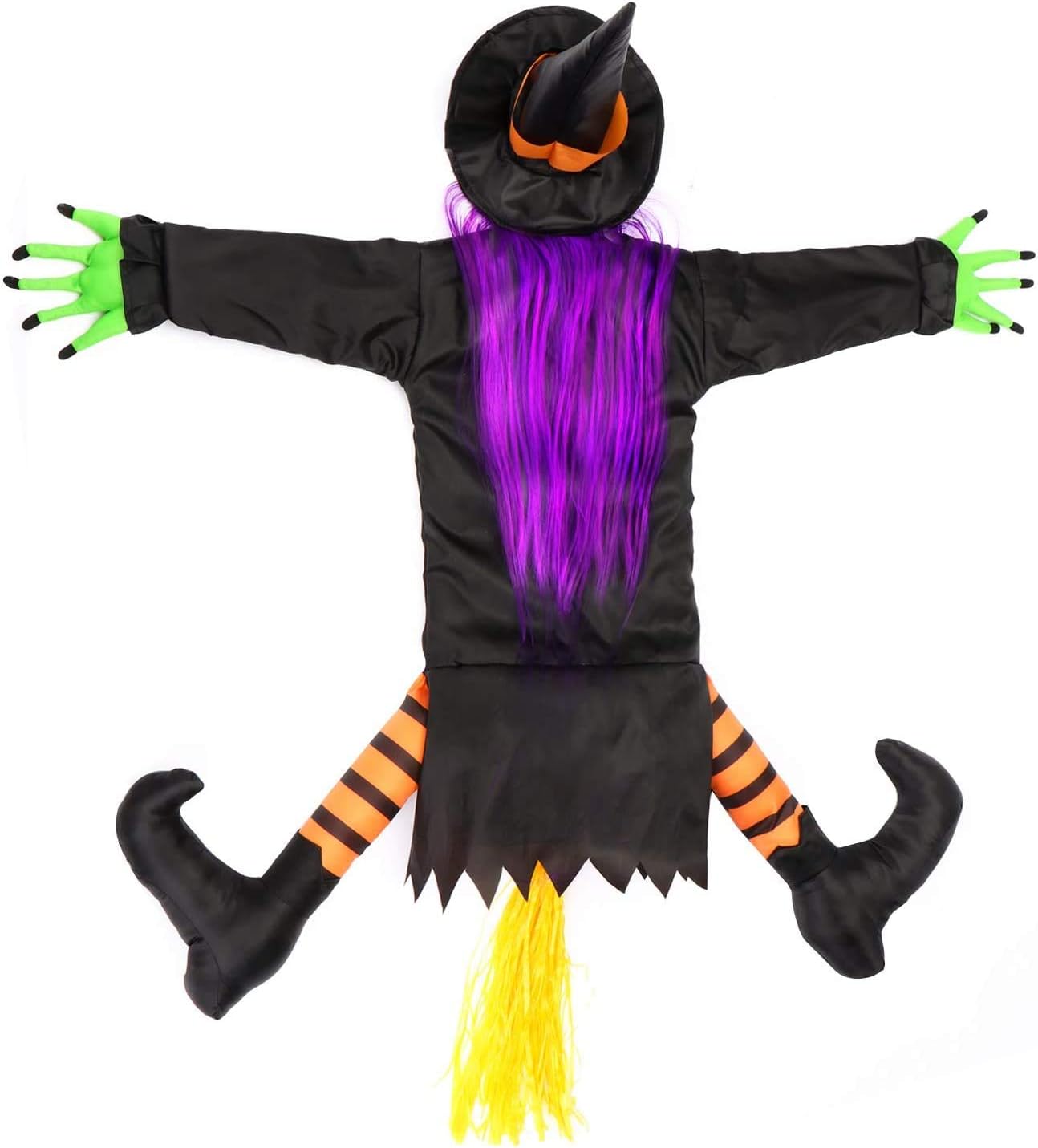 Amazon.com: AYOGU Classic Crashing Witch, Hanging Halloween Decor ...