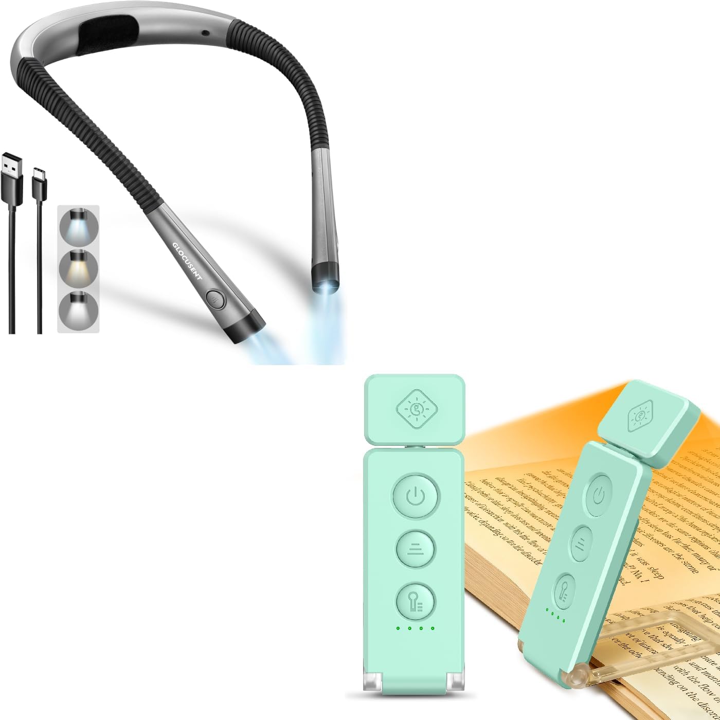 Amazon.com: Glocusent Neck Light Bundle with A102 Book Light : Electronics