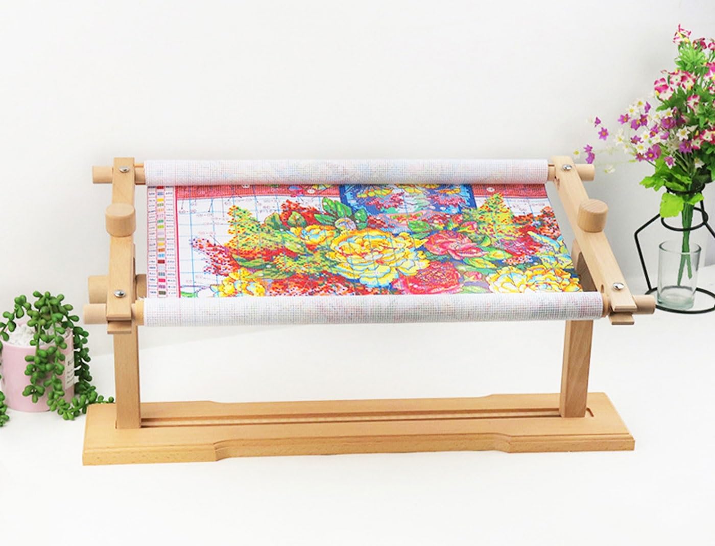 Wooden Embroidery Stand, Embroidery Frames and Stands, Adjustable Cross ...