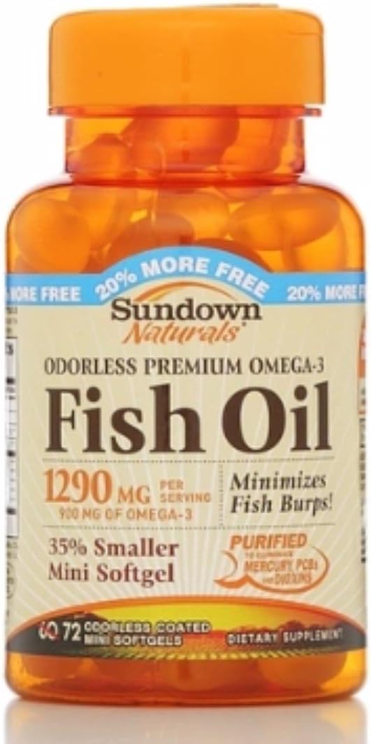 Amazon.com: Sundown Naturals Odorless Premium Omega-3 Fish Oil 1290 mg ...