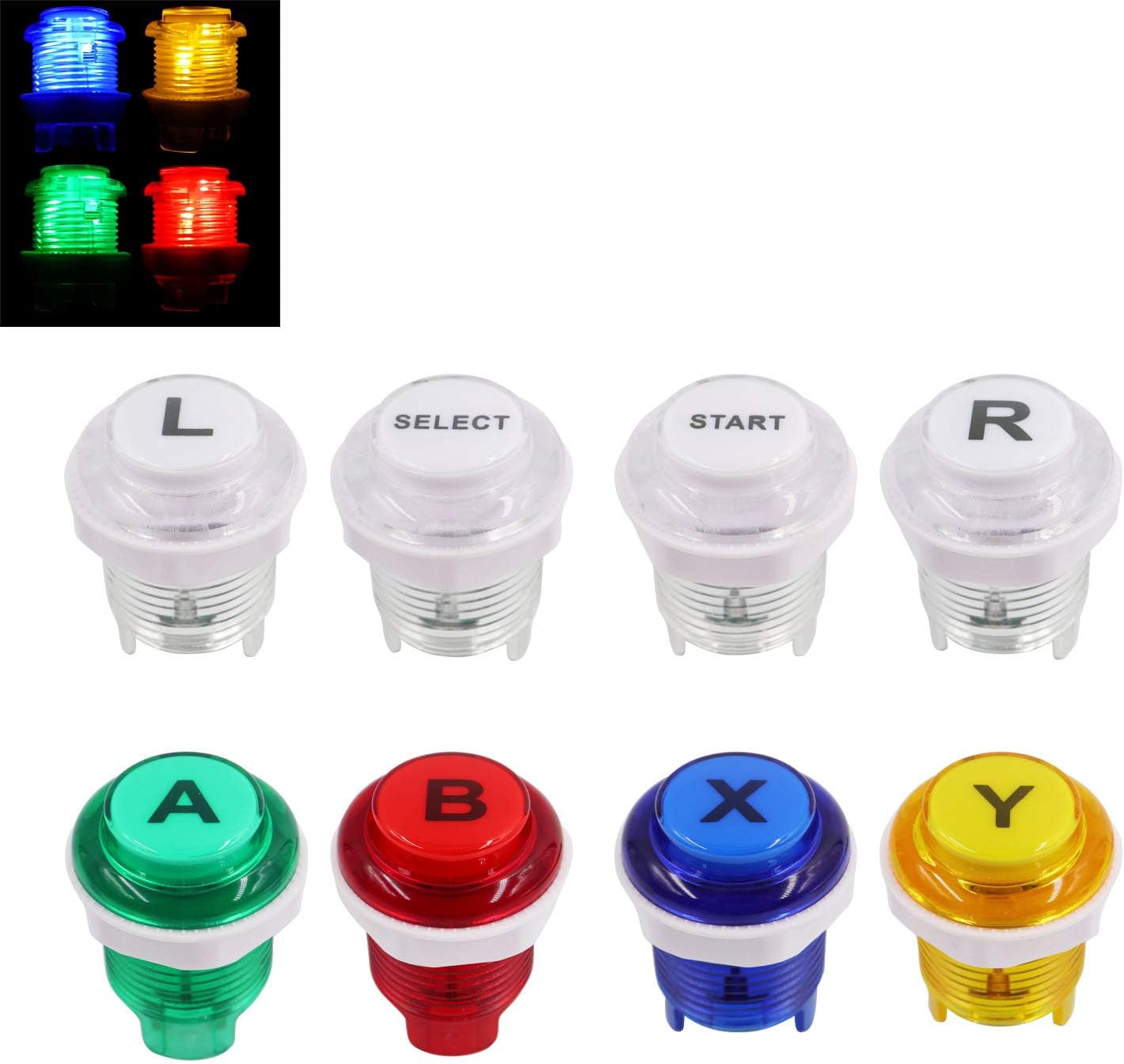 Amazon.com: SJ@JX 8 PCS Arcade Game LED Push Buttons with Cherry MX Mechanical Keyboard ...